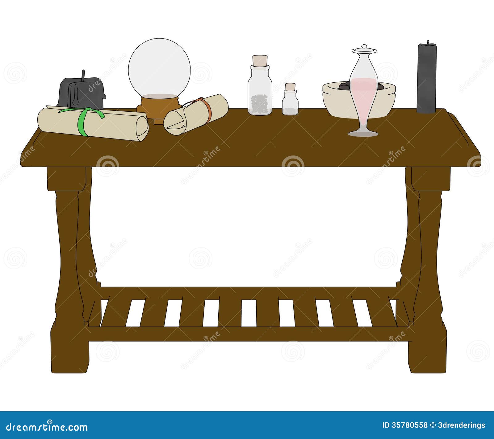 Image of witch table stock illustration. Illustration of tools - 35780558