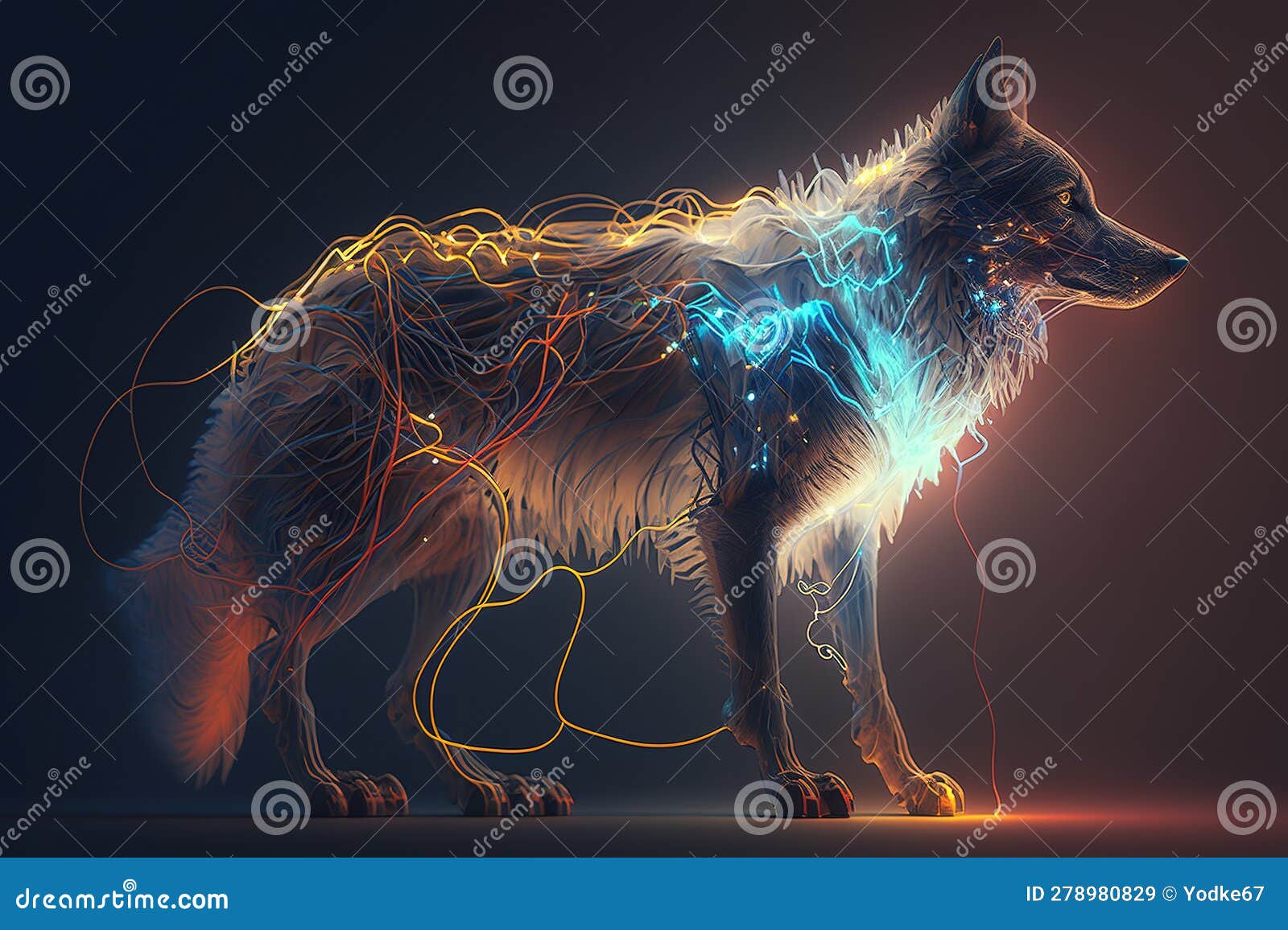 Image of a Wolf with Technology Concept. Wildlife Animals Stock ...