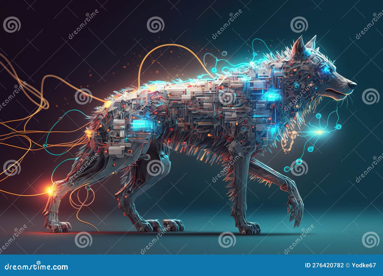 Image of a Wolf with Technology Concept. Wildlife Animals Stock ...