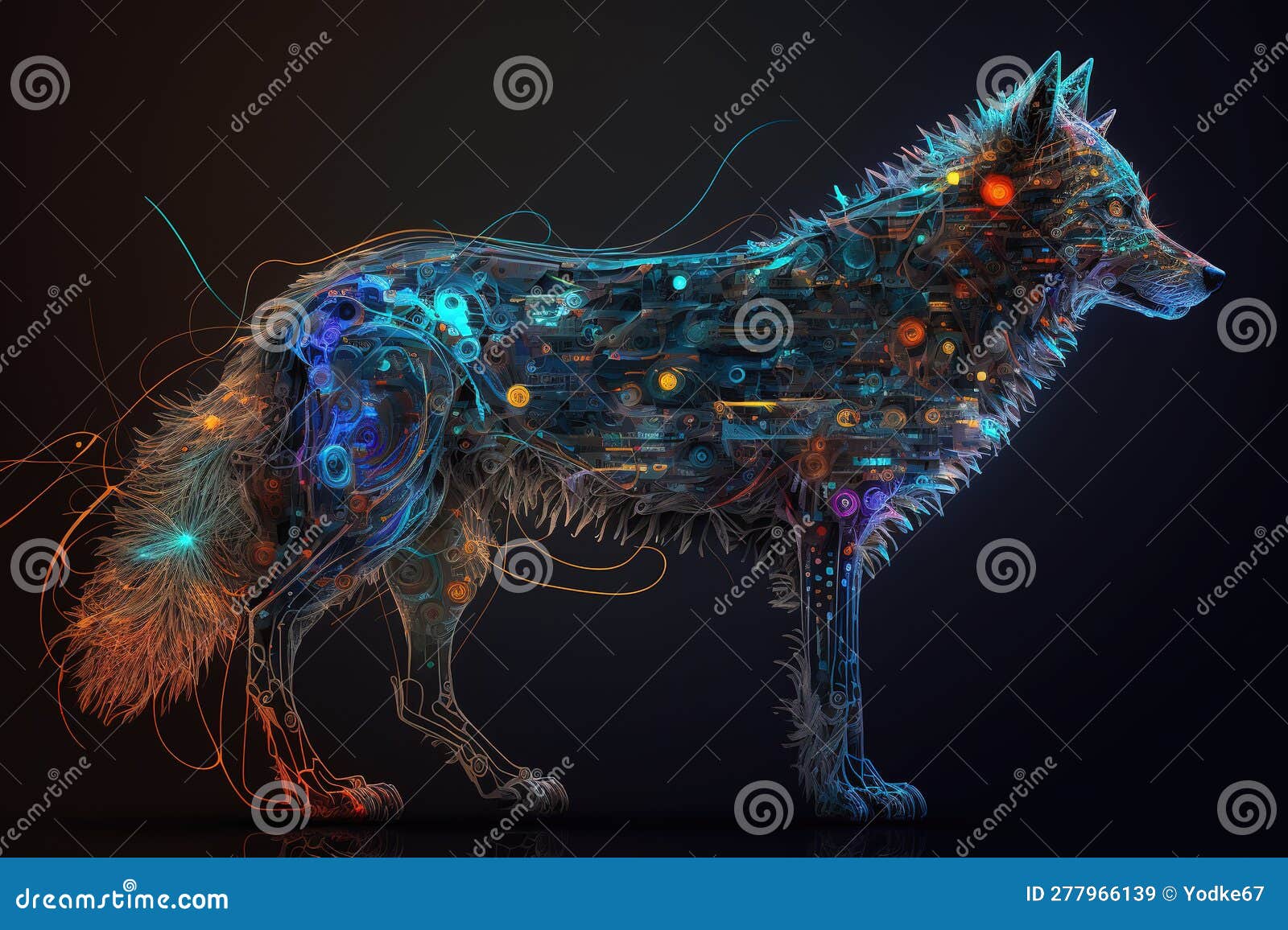 Image of a Wolf with Technology Concept. Wildlife Animals Stock ...