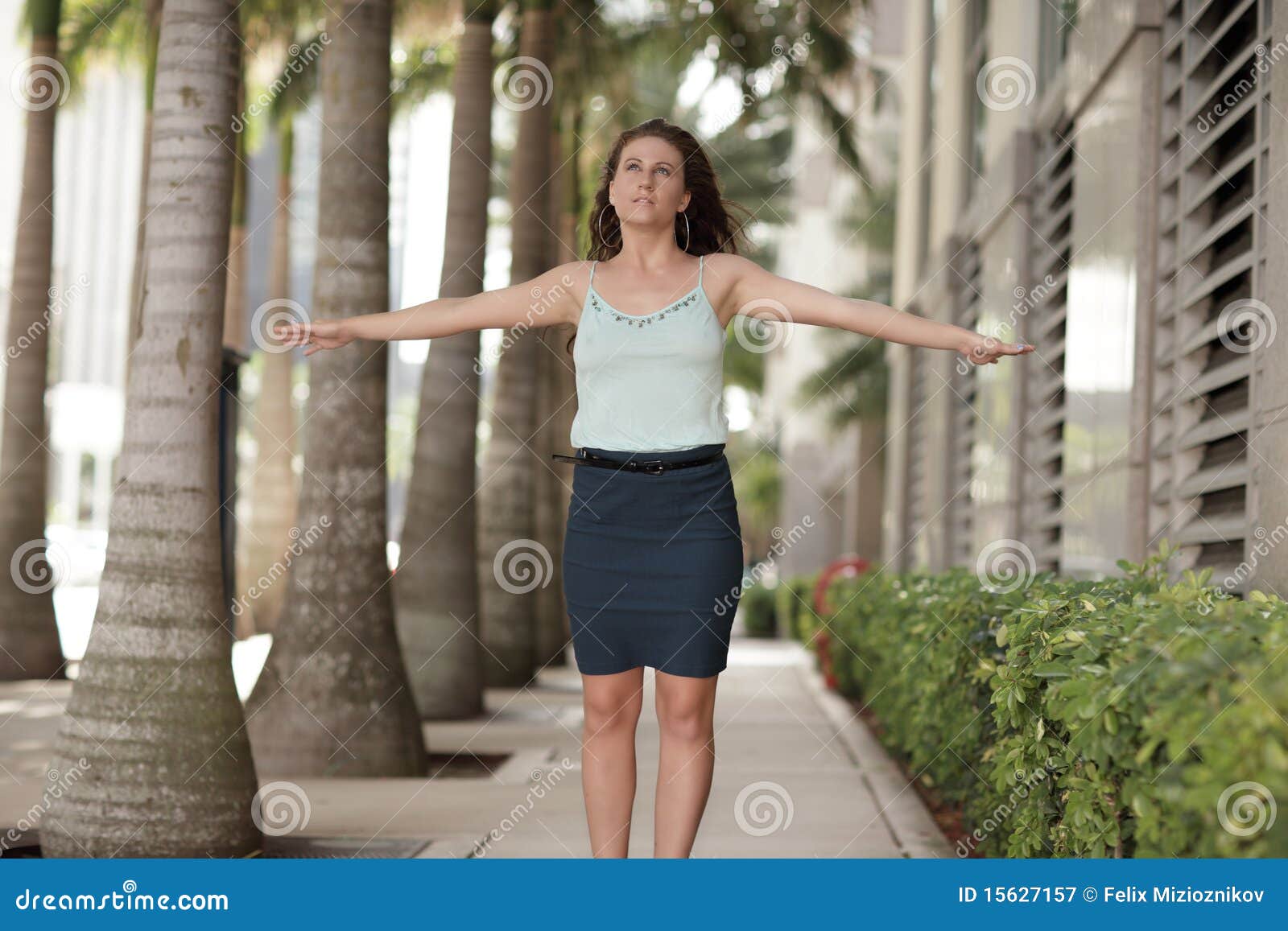 Image of a Woman with Arms Outstretched Stock Image - Image of woman ...