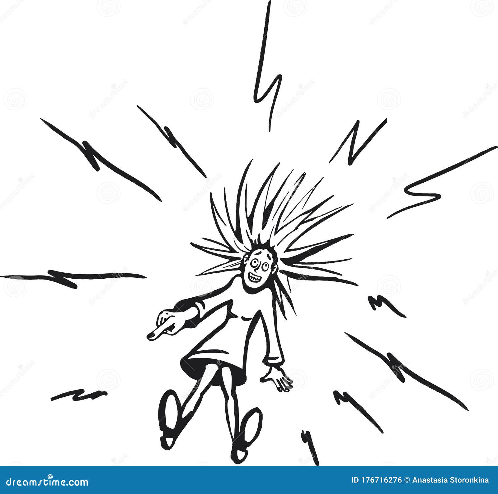 An Image of a Woman Being Electrocuted Stock Illustration ...