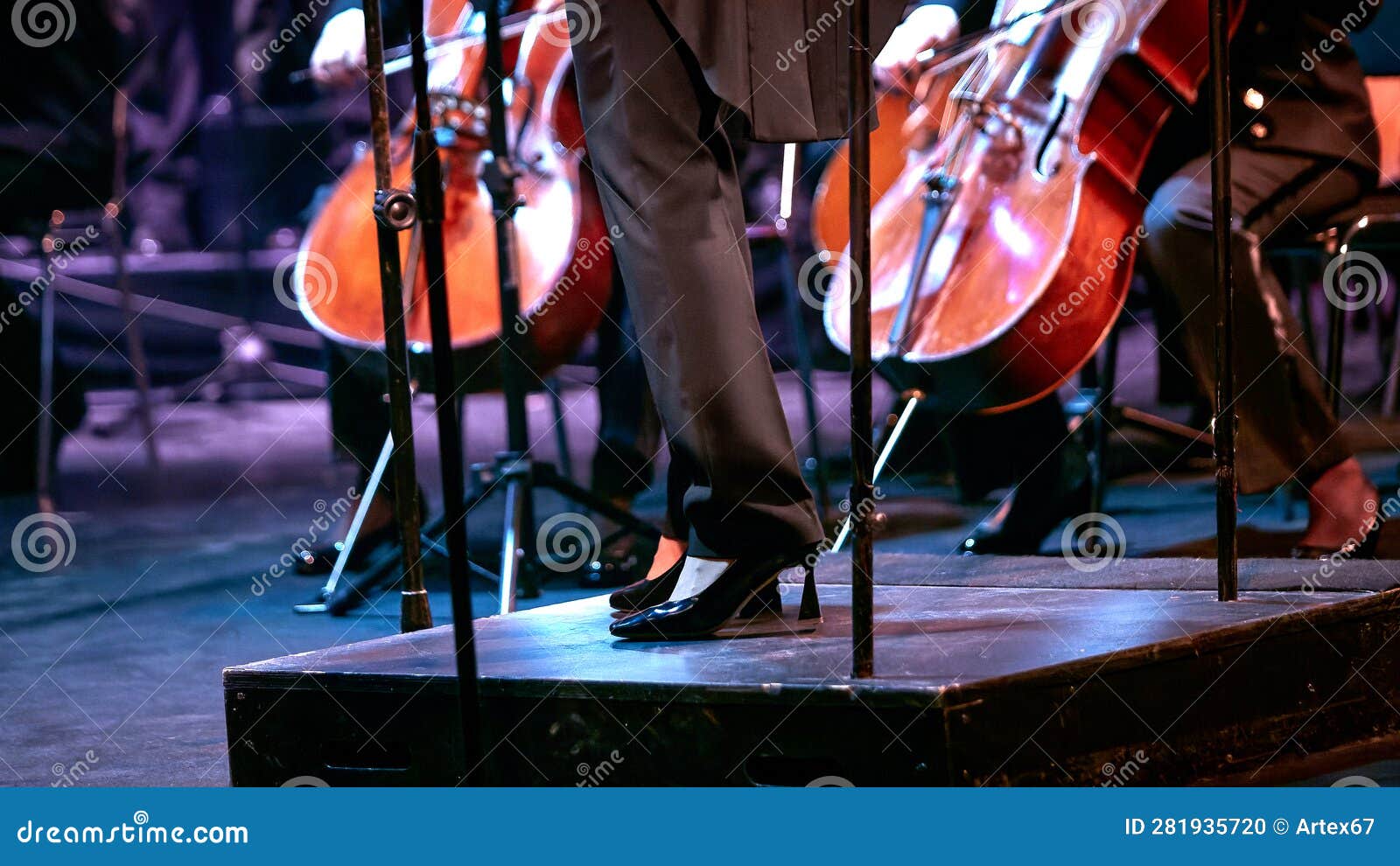 Woman Conductor Conducting Symphony Orchestra Stock Photo - Image of ...