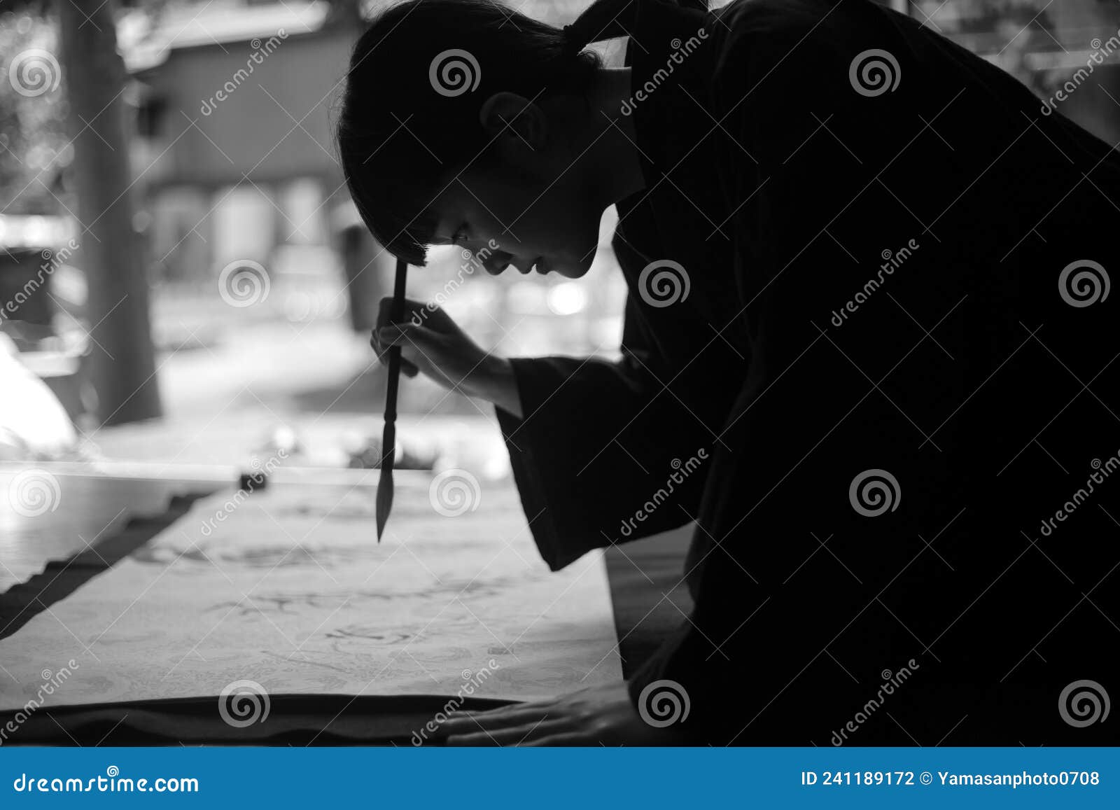 Female doing calligraphy stock photo. Image of education - 241189172