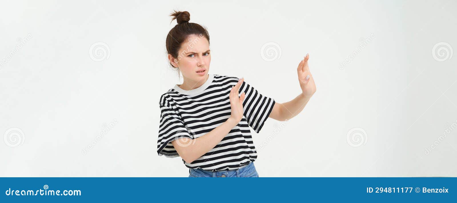 Image of Woman Expressing Aversion, Dislike Something, Looks Apalled ...