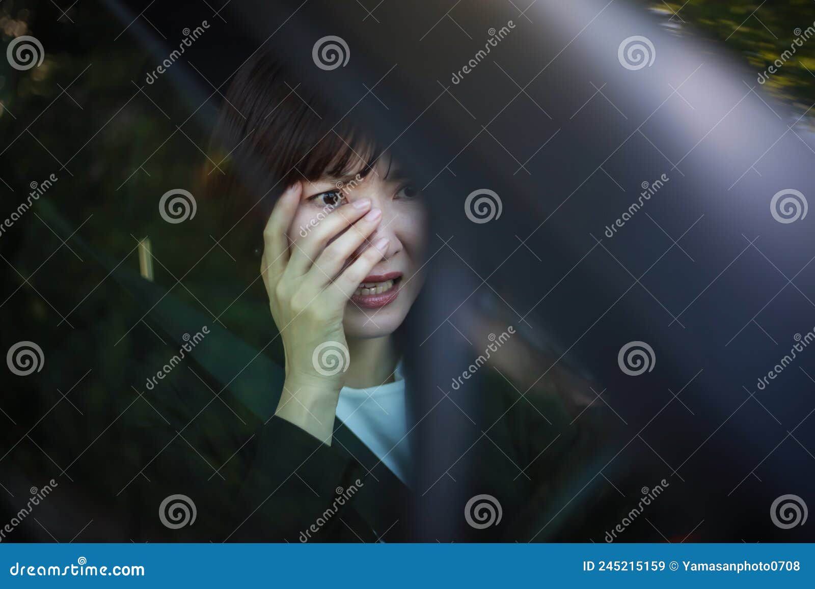 A Woman with a Surprised Expression while Driving Stock Image - Image ...