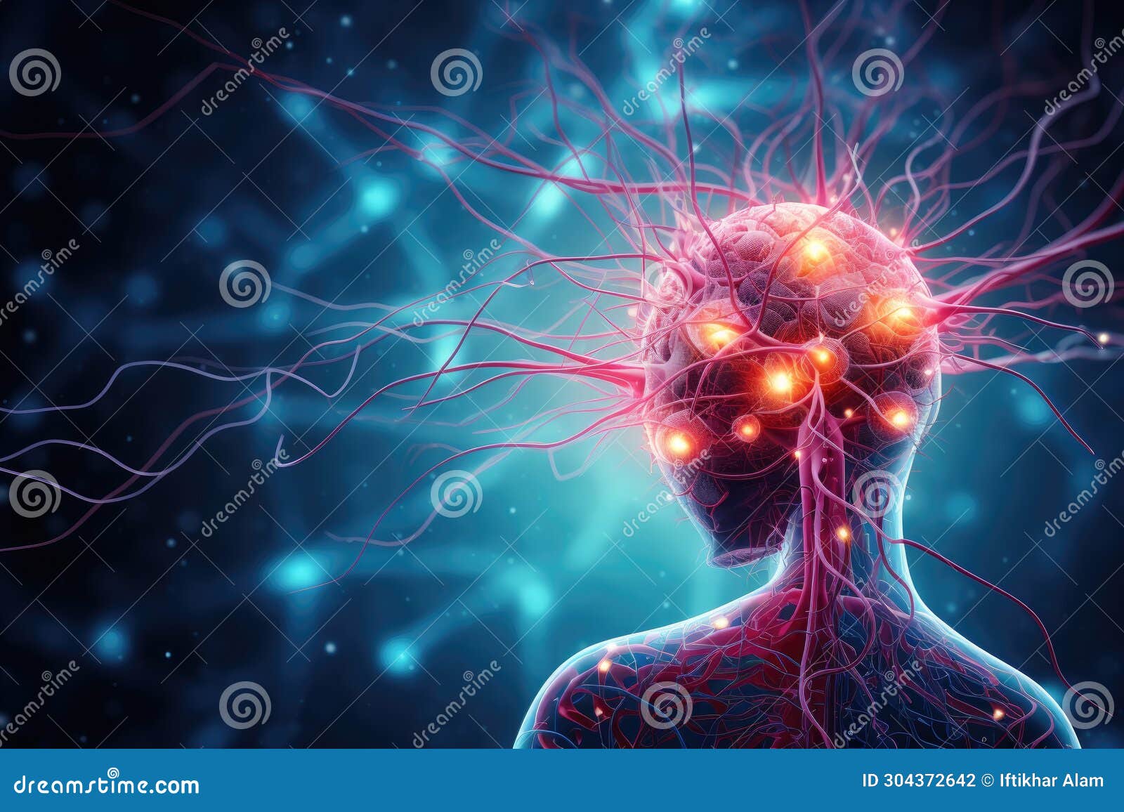 An Image of a Womans Head Filled with an Extensive Network of ...