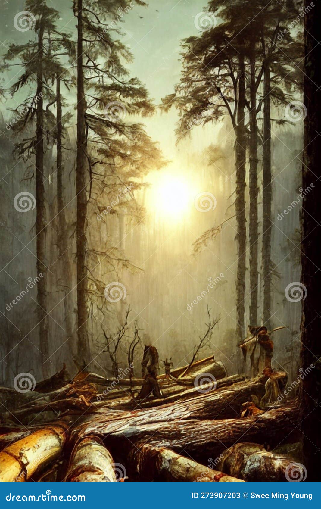 Deforestation Landscape With Trees Illustration | CartoonDealer.com ...