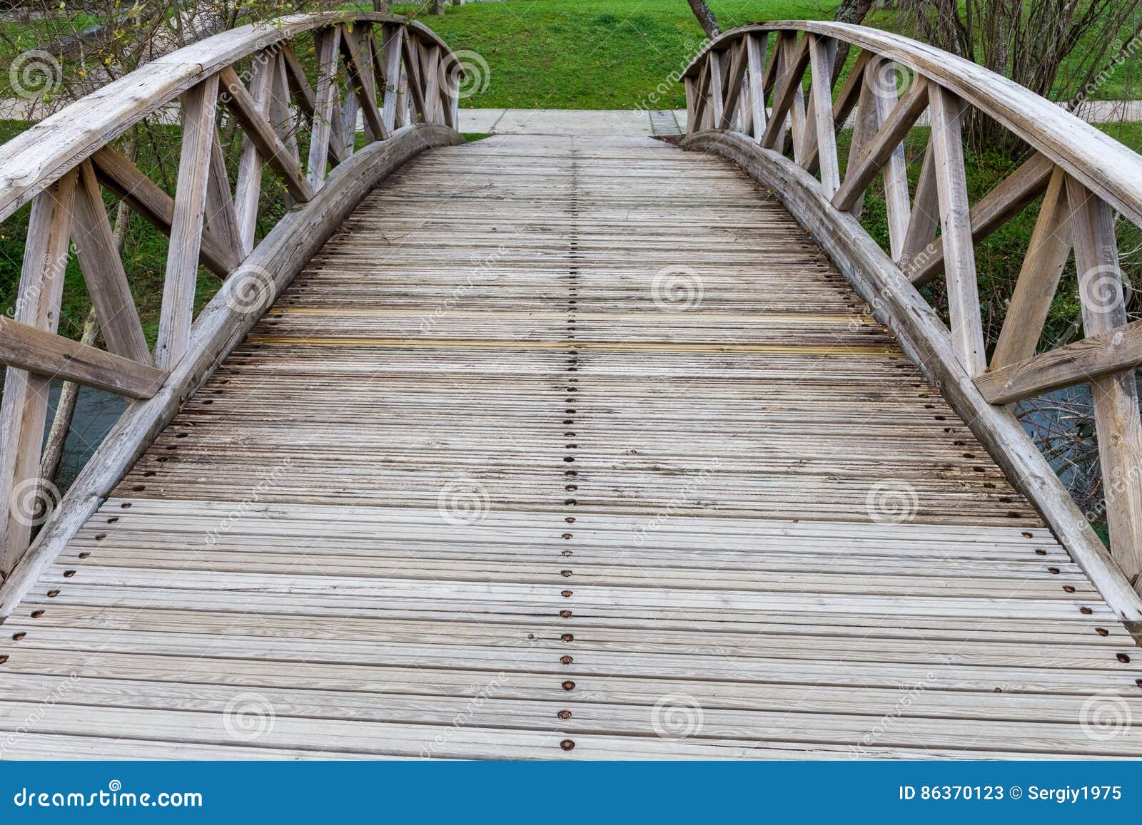 Wooden Bridge Over the River Stock Image - Image of peaceful, brown ...