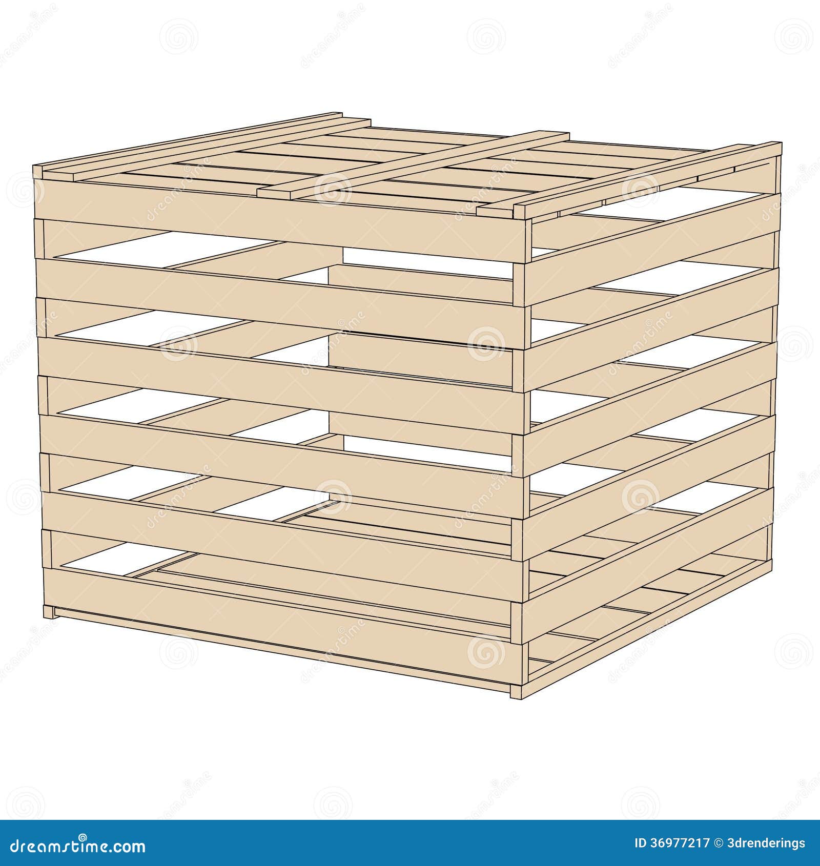 Image of wooden crate stock illustration. Illustration of storage ...