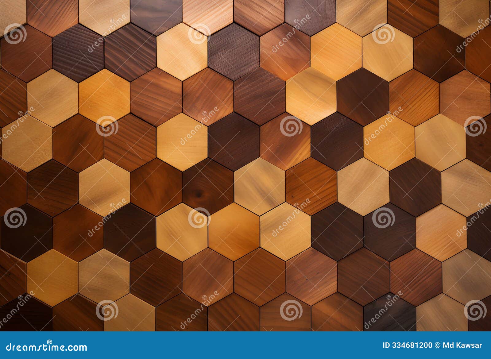 Modern Wooden Hexagon Tile Pattern Stock Illustration - Illustration of ...