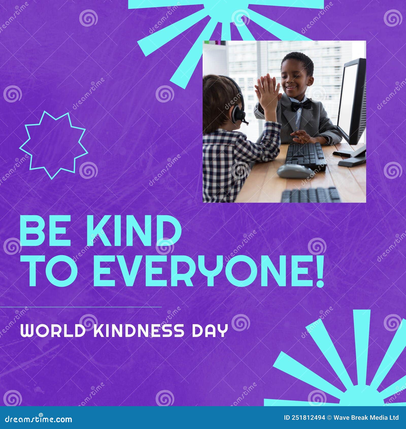 Image of World Kindness Day and Diverse Boys Clapping Hands and Using ...