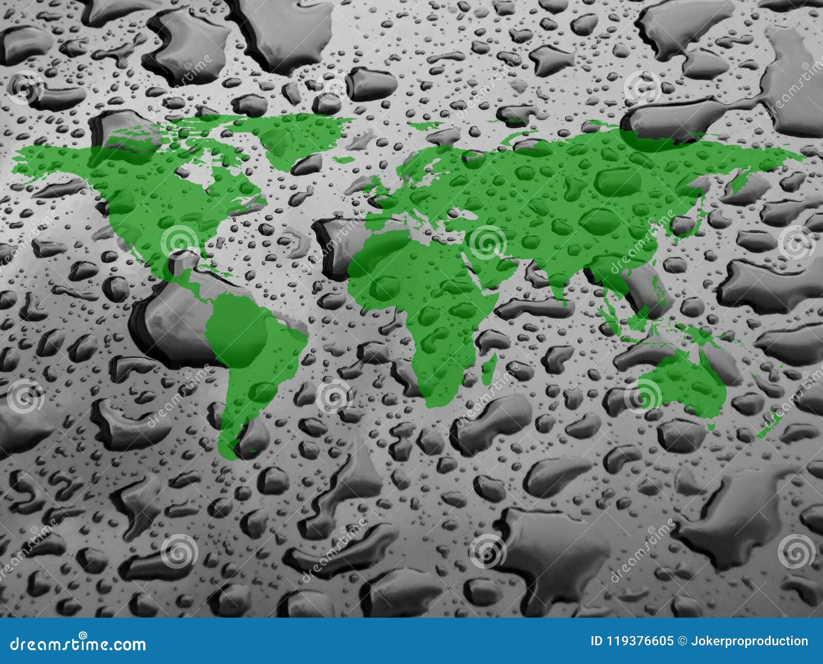 Worldmap and water drops stock image. Image of global - 119376605