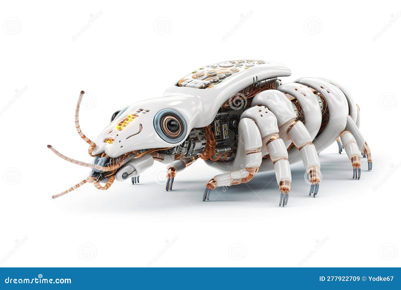 Image of a Worm Modified into a Robot on a White Background. Wild ...