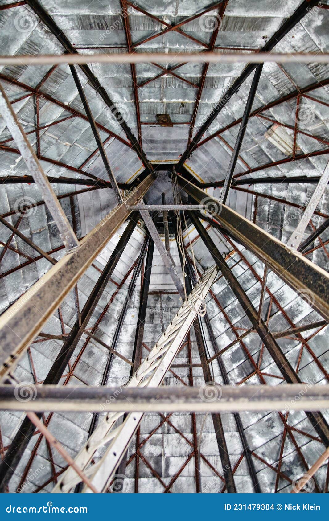Worm S Eye View of the Inside of a Tower Seeing the Columns Rise ...