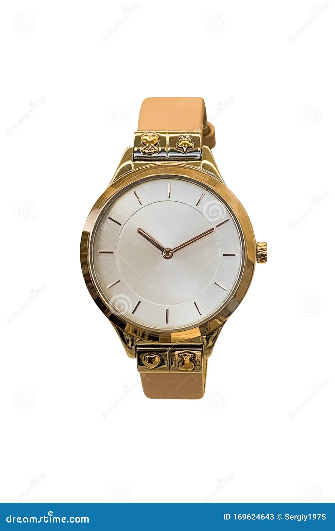 Wrist Watch Isolated on White Background Stock Image - Image of closeup ...