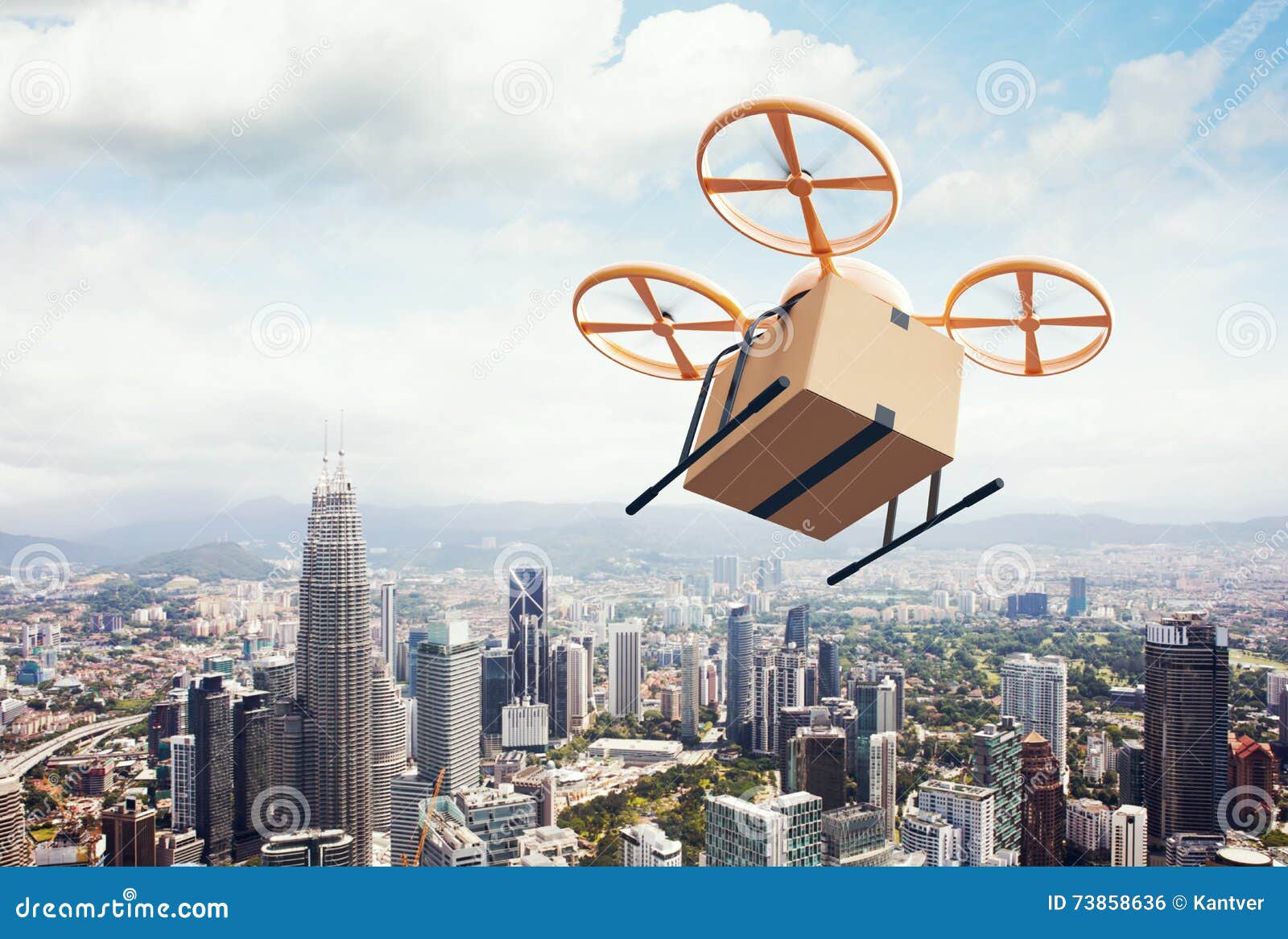 Image Yellow Generic Design Modern Remote Control Air Drone Flying ...