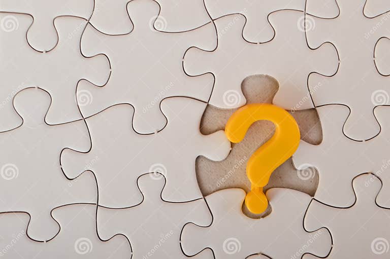 The Image of a Yellow Question Mark on a Jigsaw Puzzle Background ...