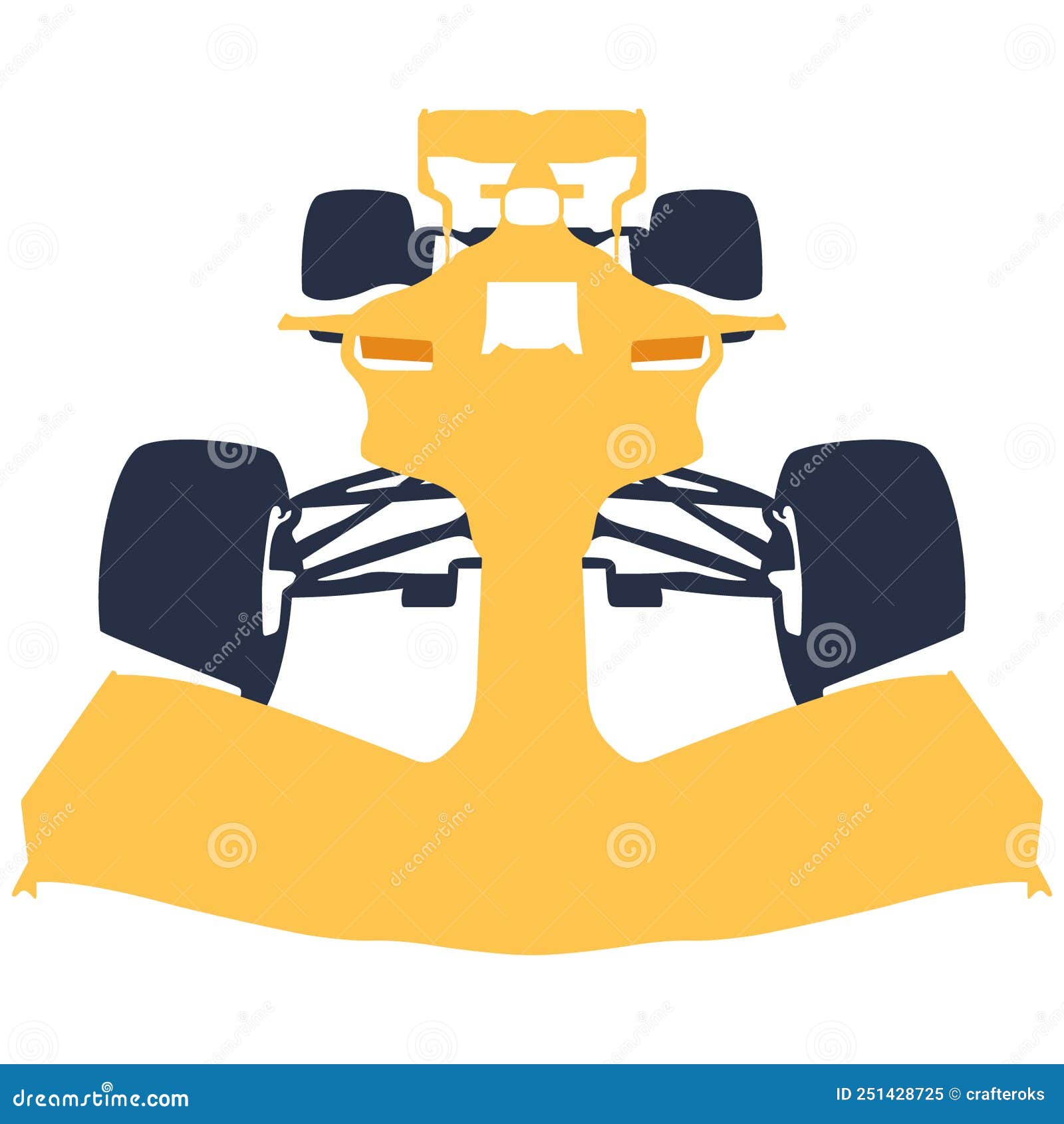 Yellow Racing Car EPS Vector File Stock Vector - Illustration of facing ...