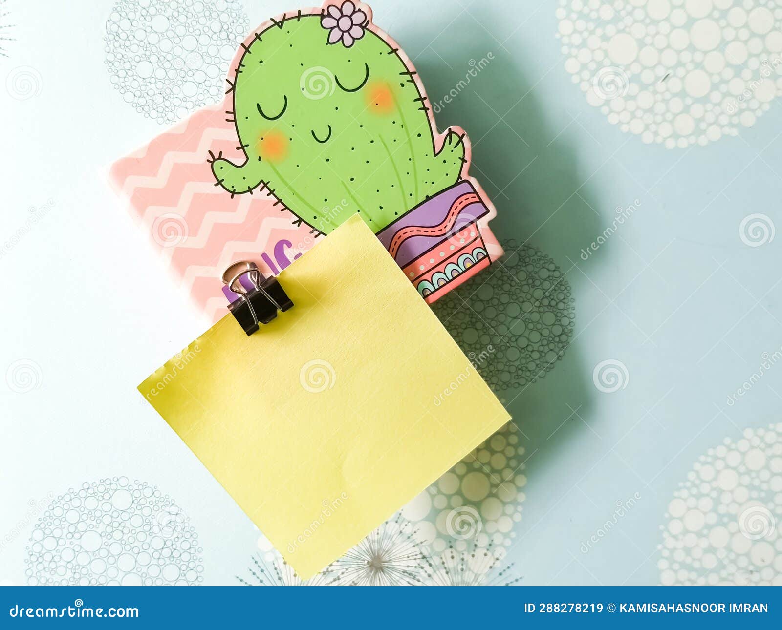 Top View Image of Sticky Notes on Blue Table Stock Image - Image of ...