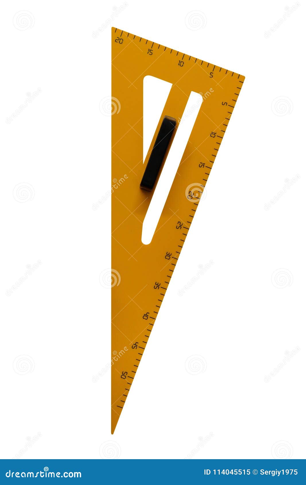 Yellow Triangular Ruler Isolated on White Background Stock Image ...