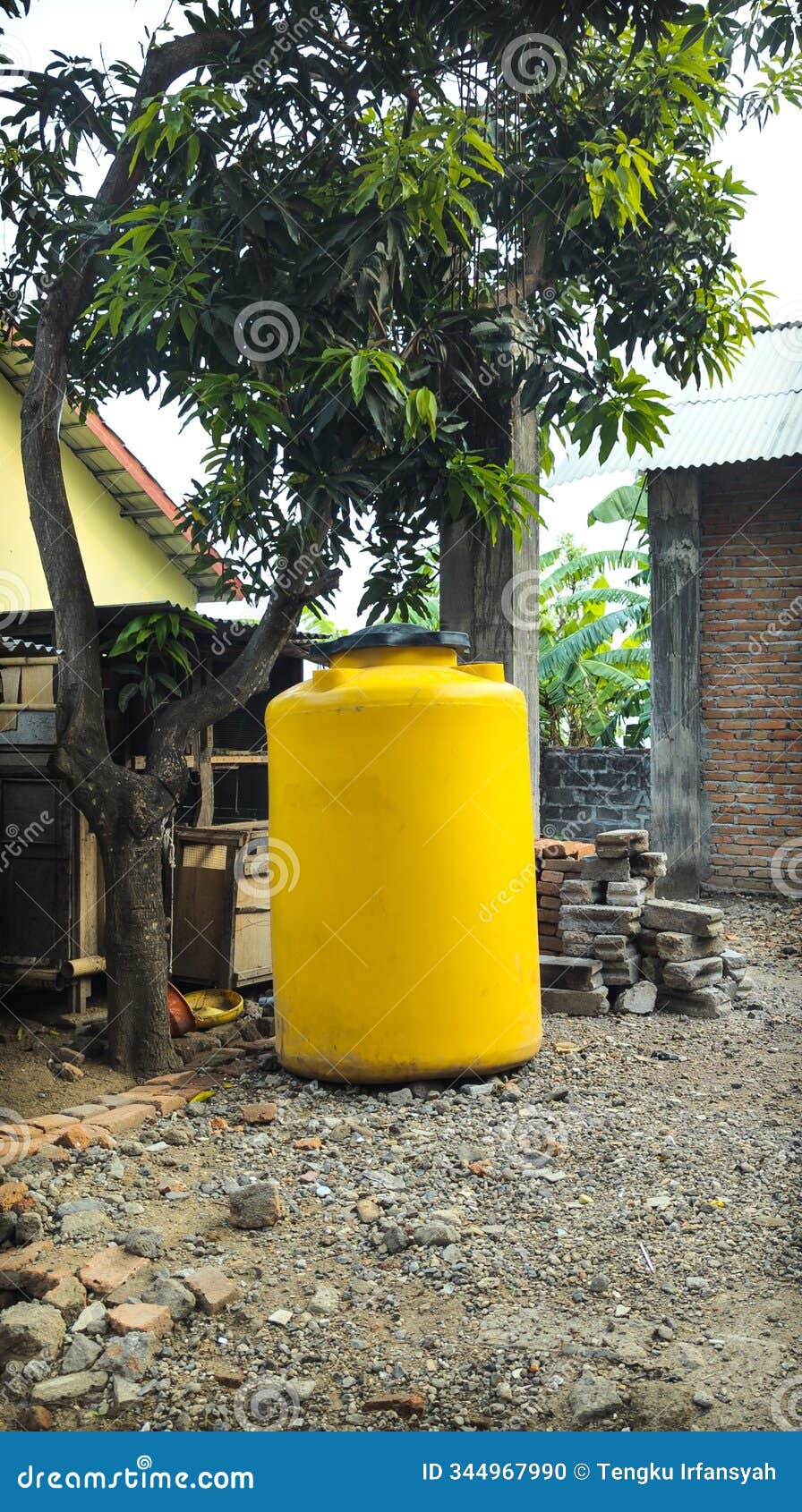 Image of Yellow Water Tank Reservoir Stock Photo - Image of yellow ...