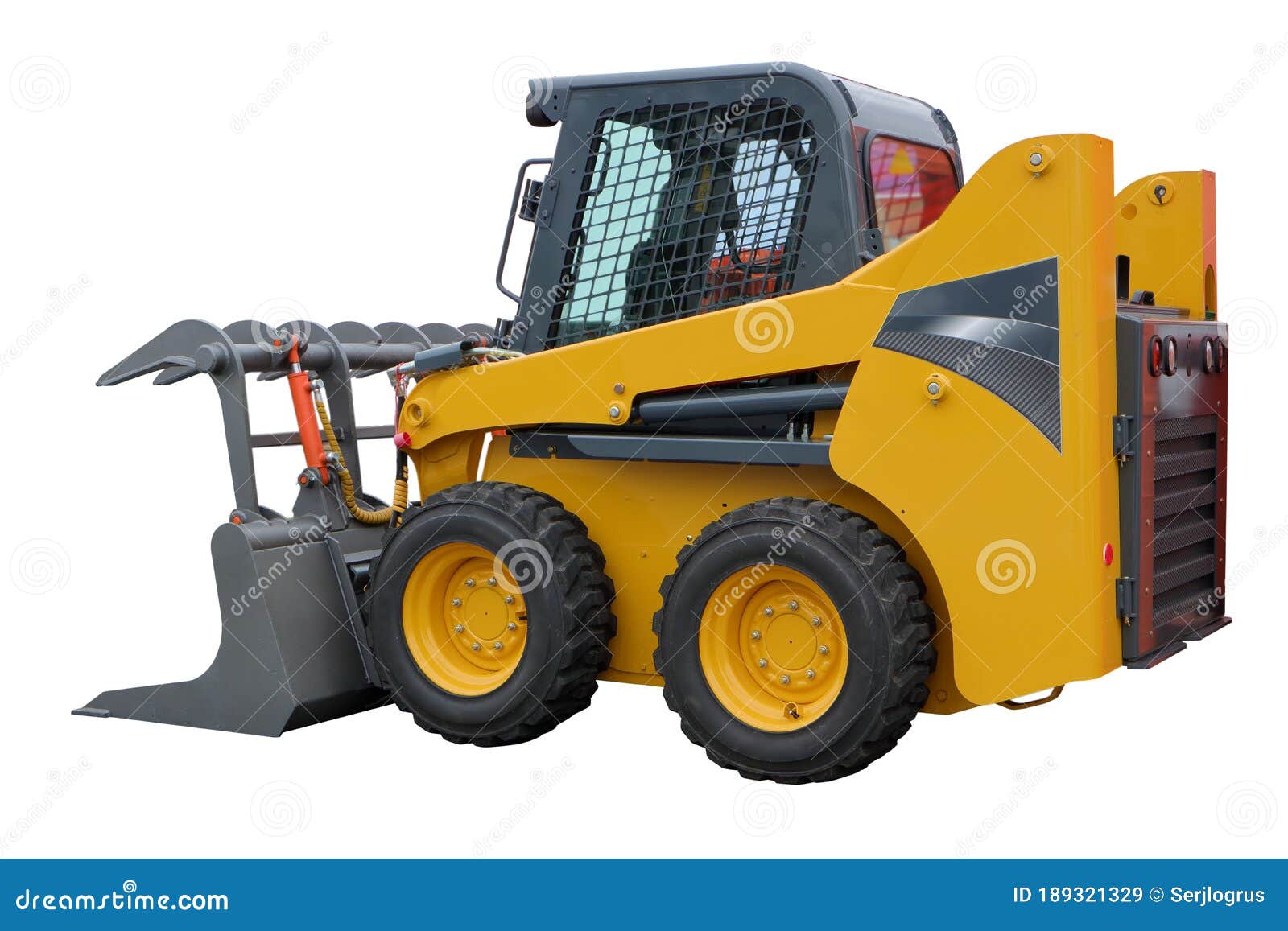 Image of a Yellow Wheel Front Loader. Isolated on White Stock Image ...