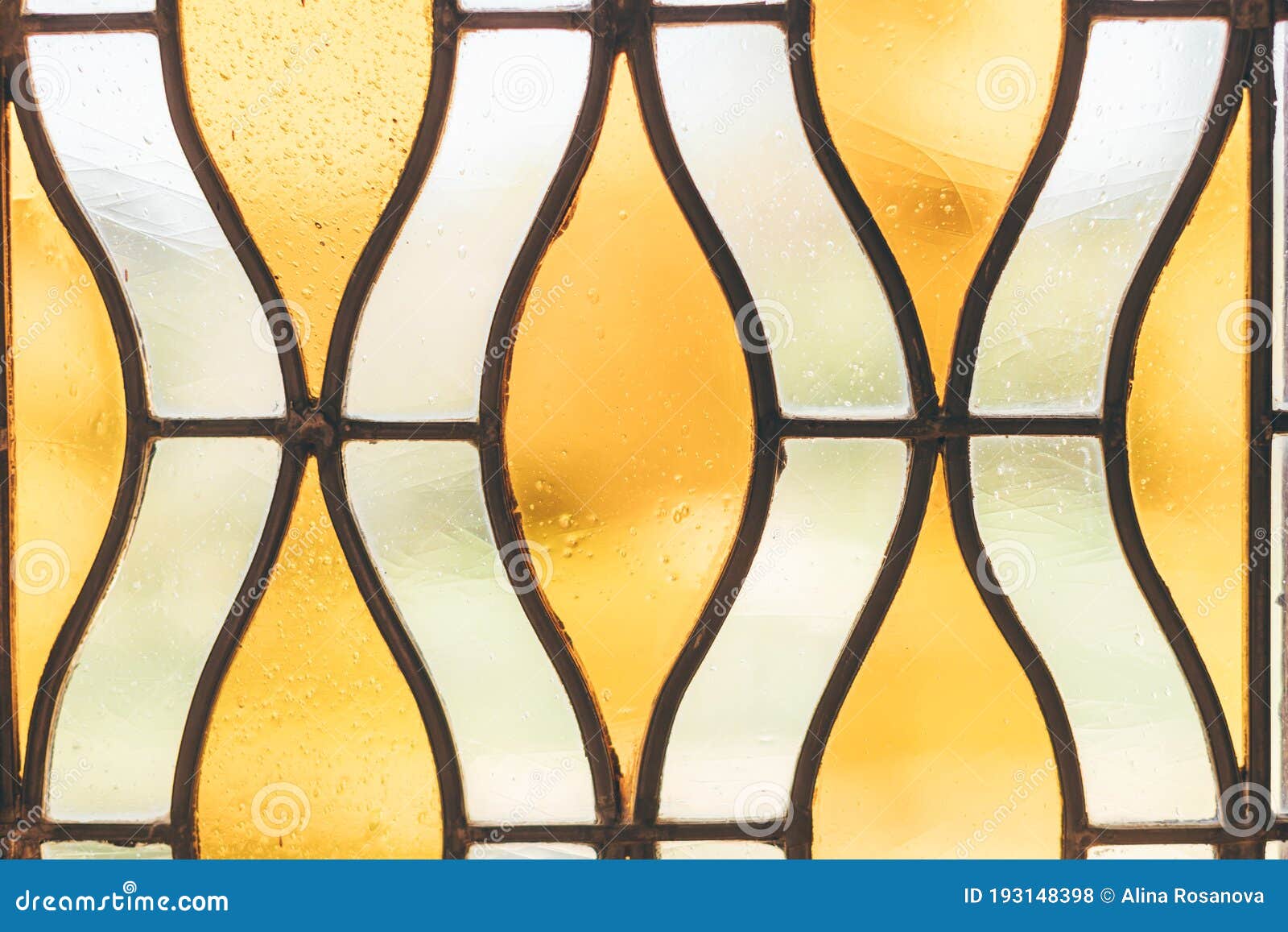 Image of Yellow-white Stained Glass Window Stock Photo - Image of ...
