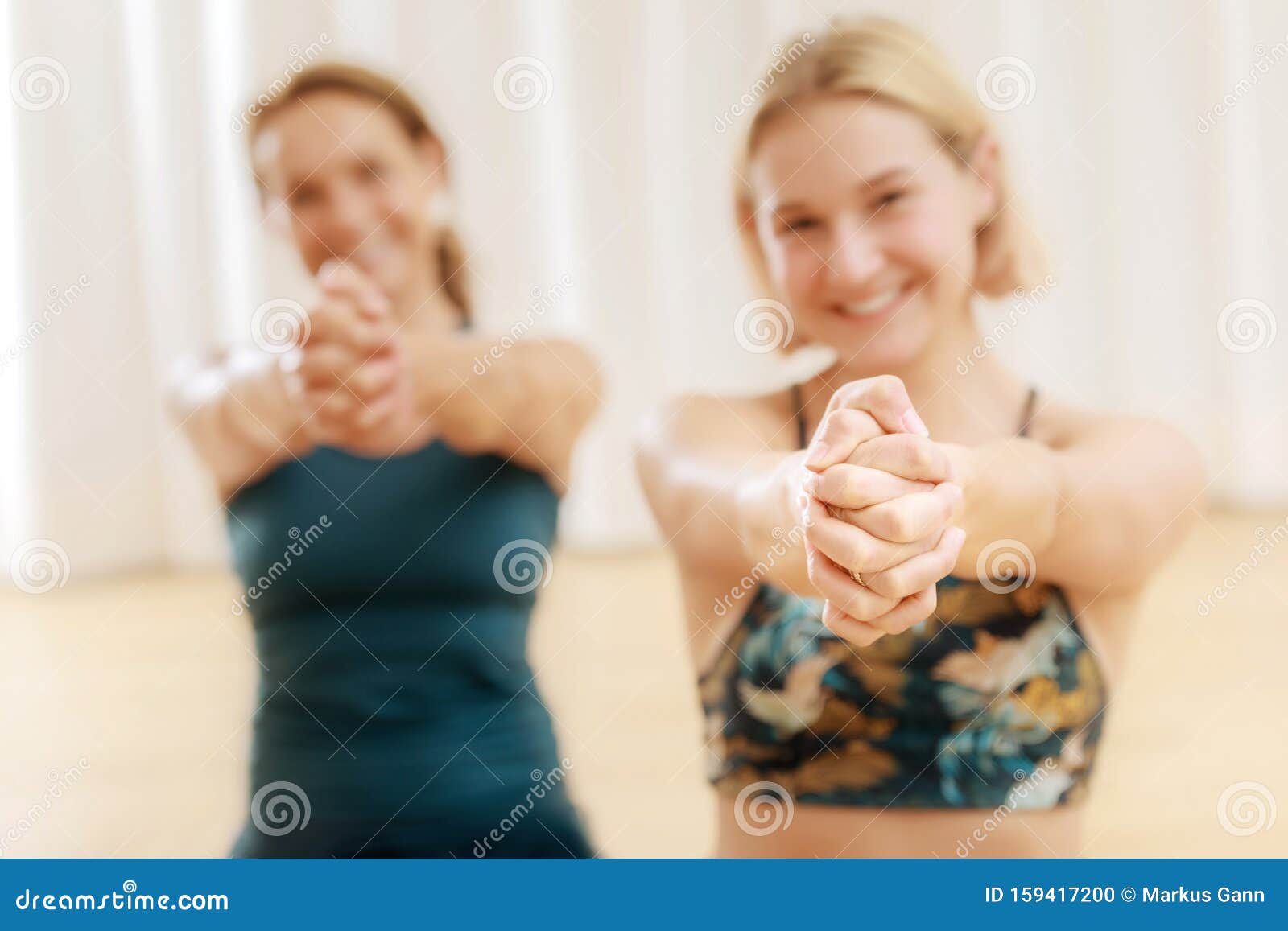 Yoga Class Hands Stretching at the Front Stock Photo - Image of ...