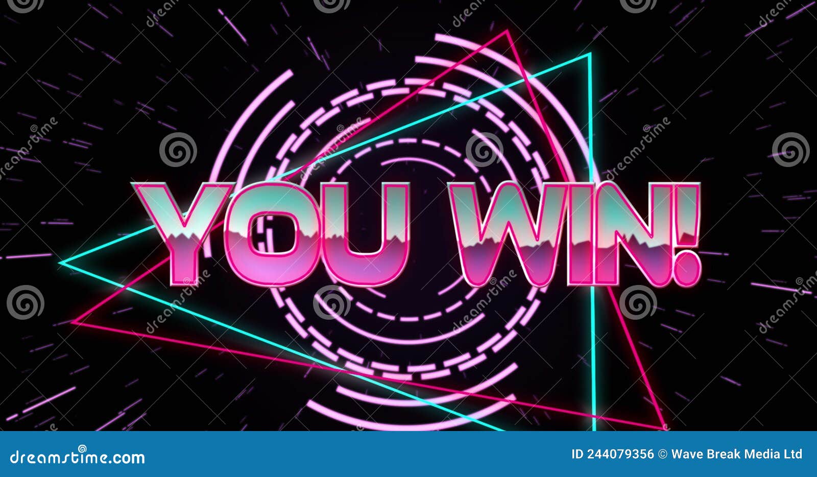 Image of You Win Pink Metallic Text Over Scope Scanning Stock ...