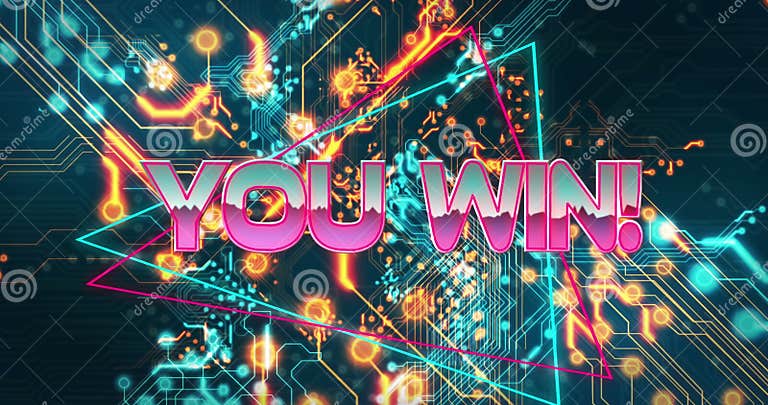 Image of You Win Text Over Network of Connections Stock Illustration ...