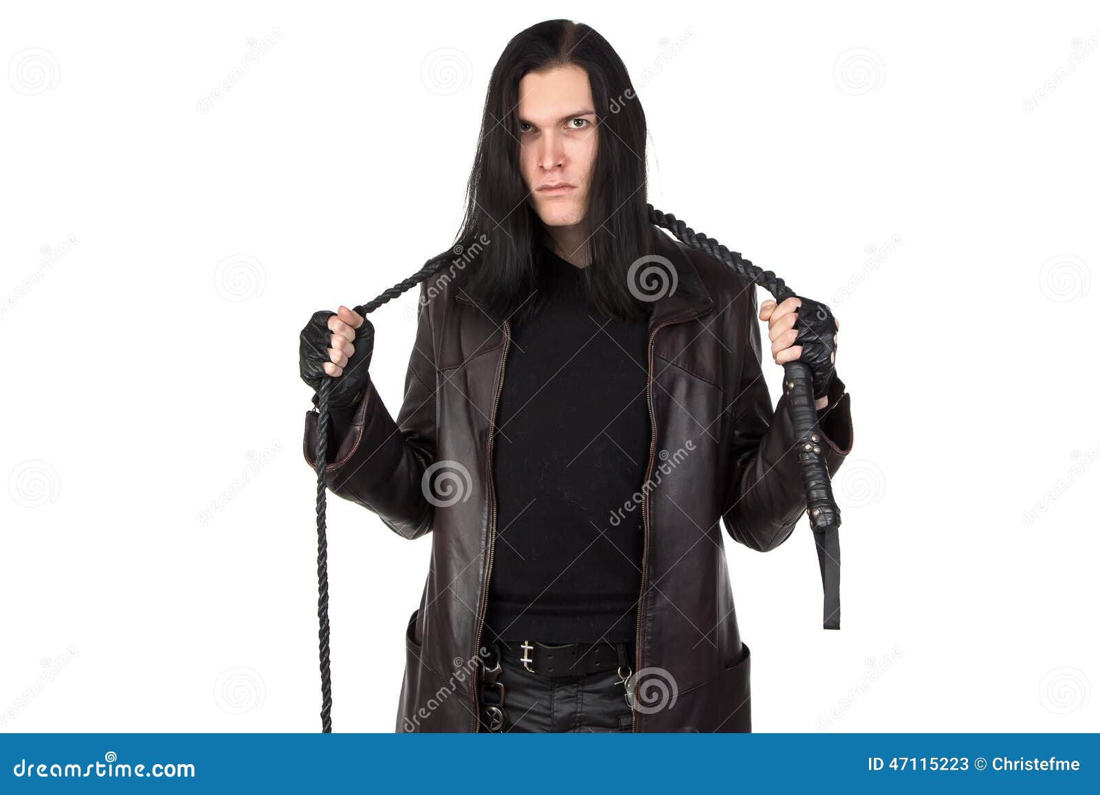 Image of the Young Man with Whip Stock Image - Image of alone, gothic ...