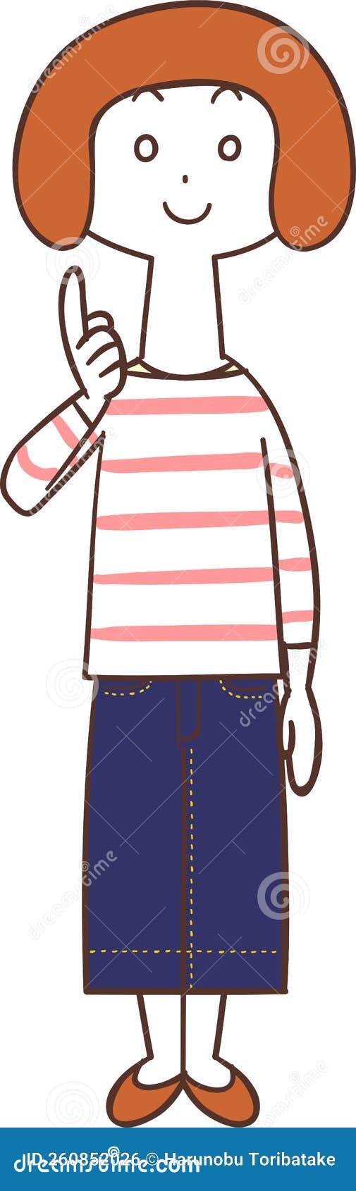 The Image of a Young Woman Pointing Finger Stock Vector - Illustration ...