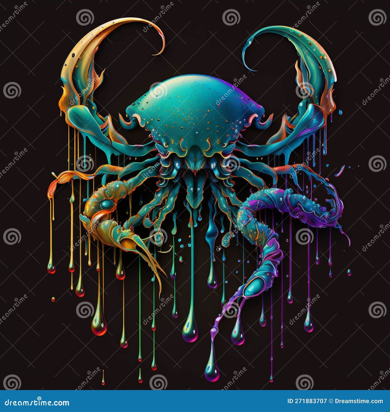 Image Of The Zodiac Sign Cancer Stock Illustration Illustration Of