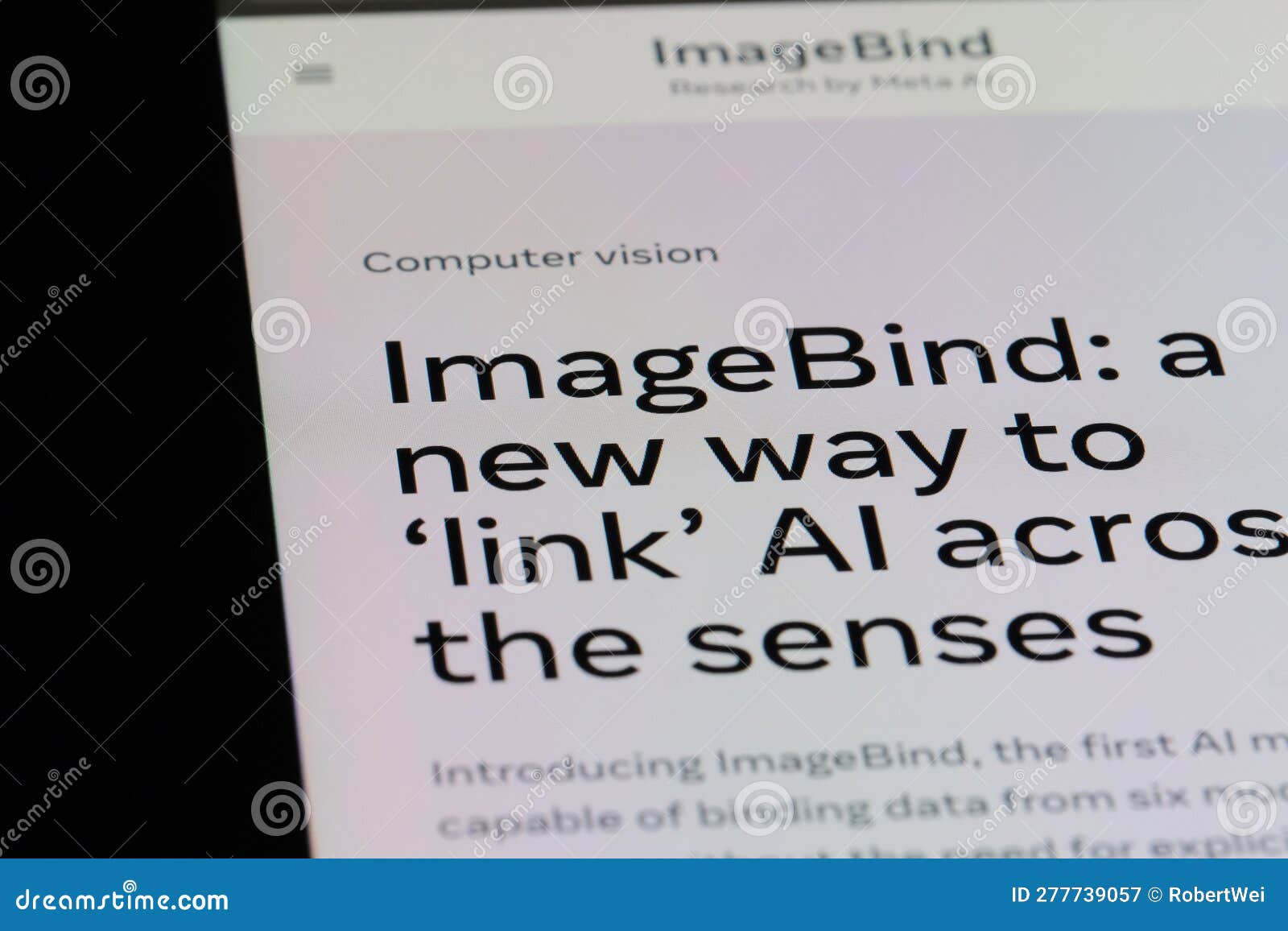 ImageBind AI Logo on Official Website Editorial Photography - Image of ...