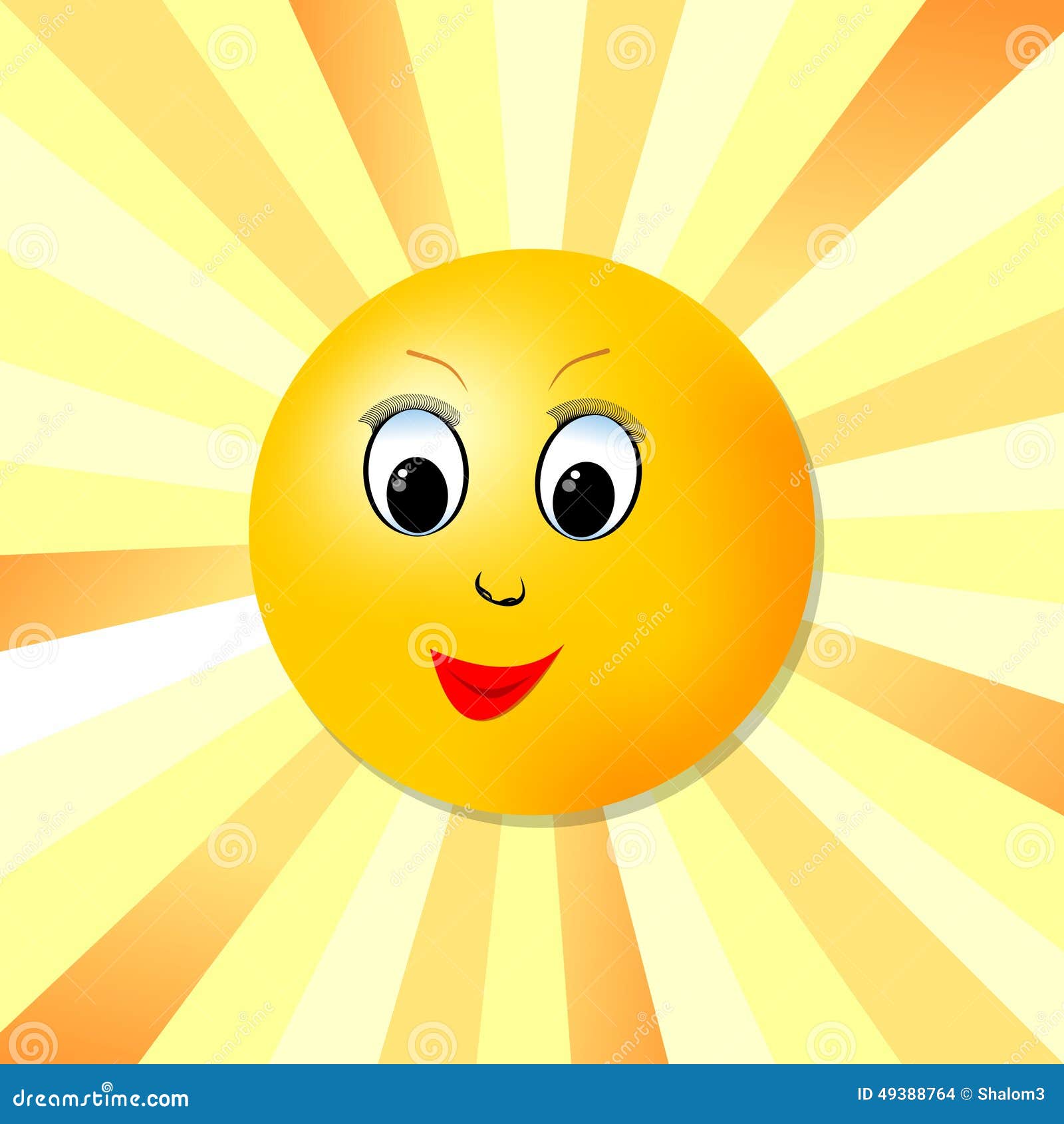 Imagem Alegre Do Sol Com A Cara Para A Alegria Da Vida Ilustração do ...