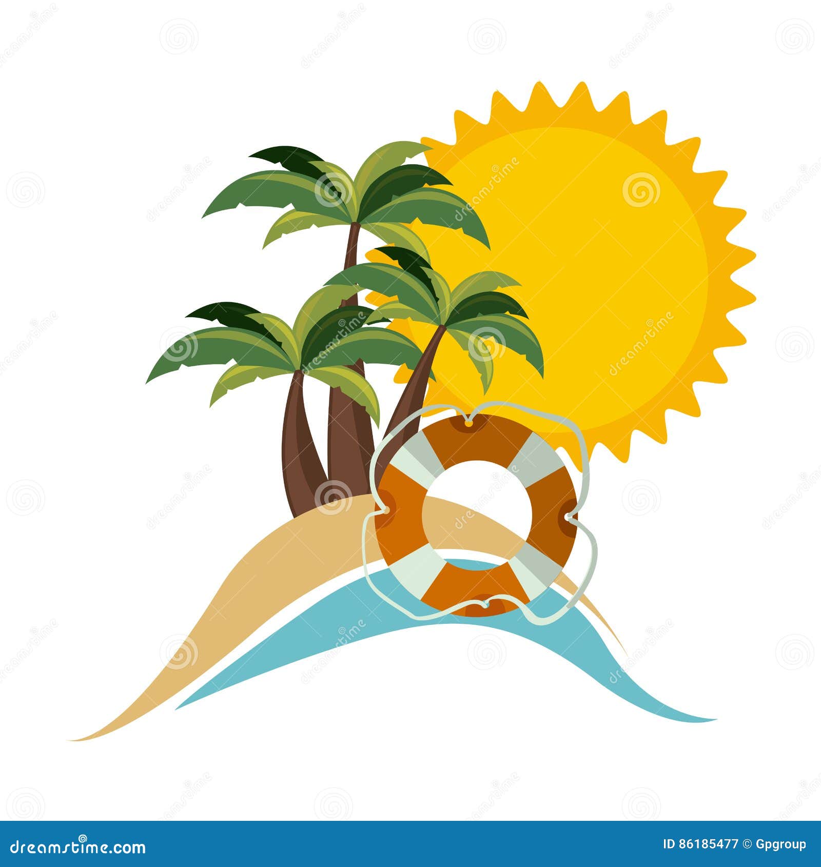 Imagem Do ícone Da Praia Do Símbolo Ilustração Stock - Ilustração de ...