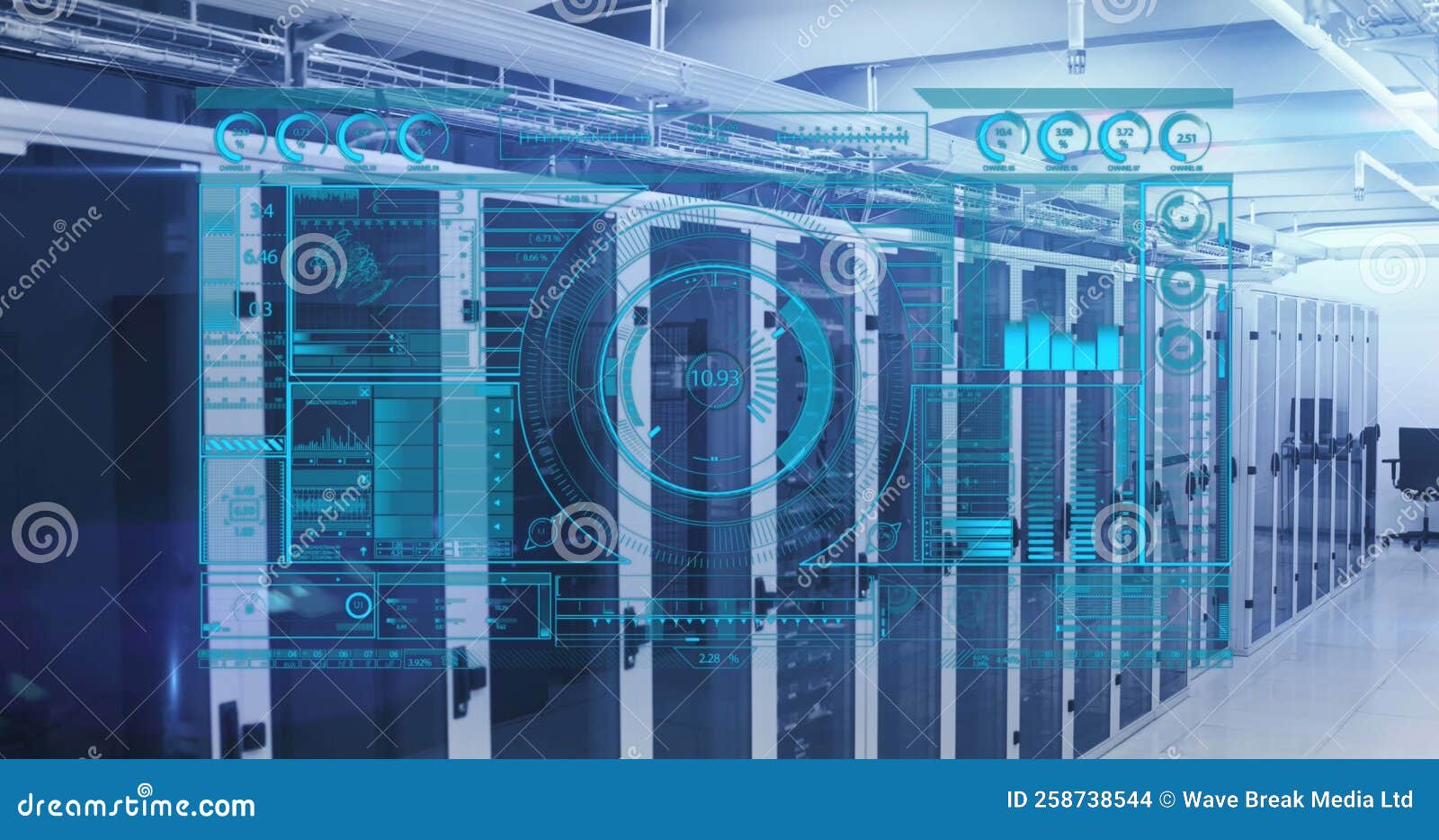 Imagem Do Processamento De Dados Na Sala Do Servidor Ilustração Stock ...