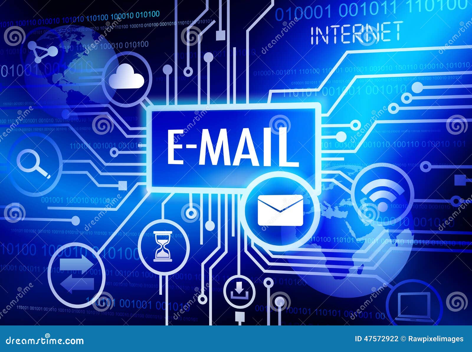 Imagem Gerada Digital Com Conceito Do Email De Internet Ilustração ...