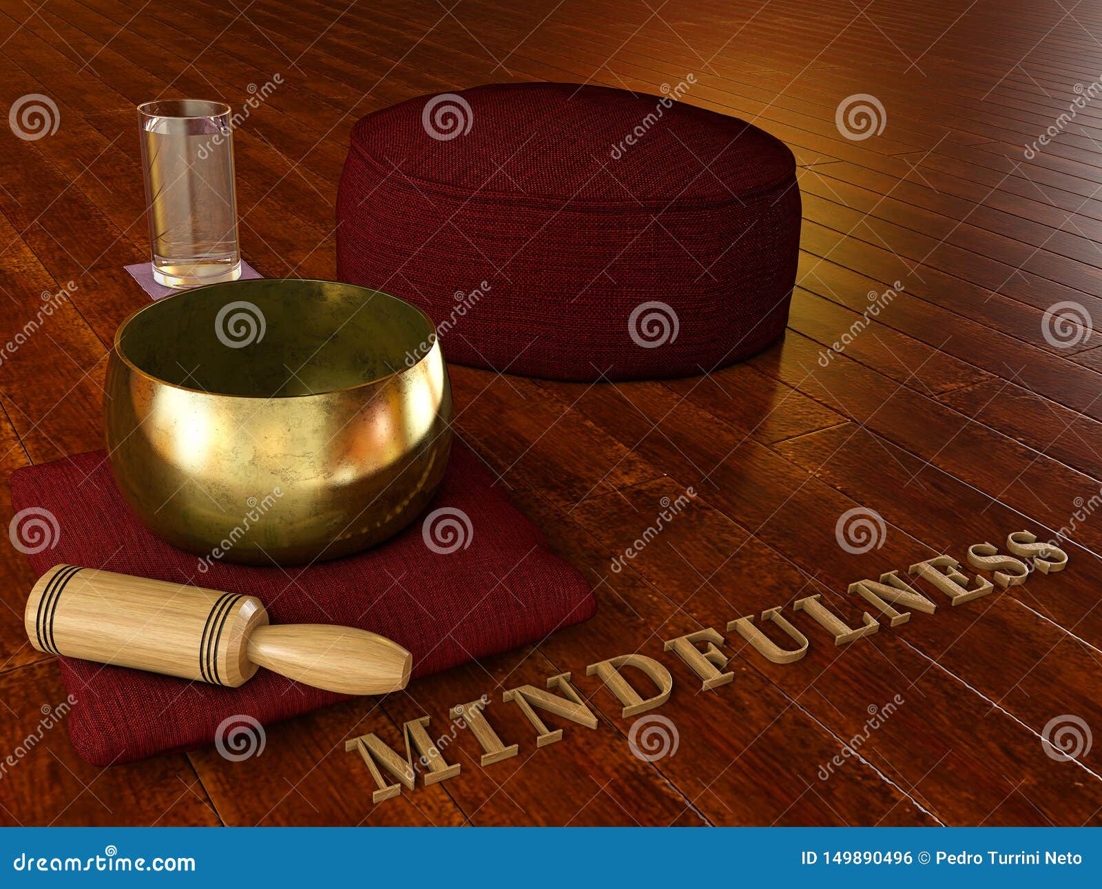 Mindfulness - Meditation Environment with Wooden Floor, Tibetan Singing ...