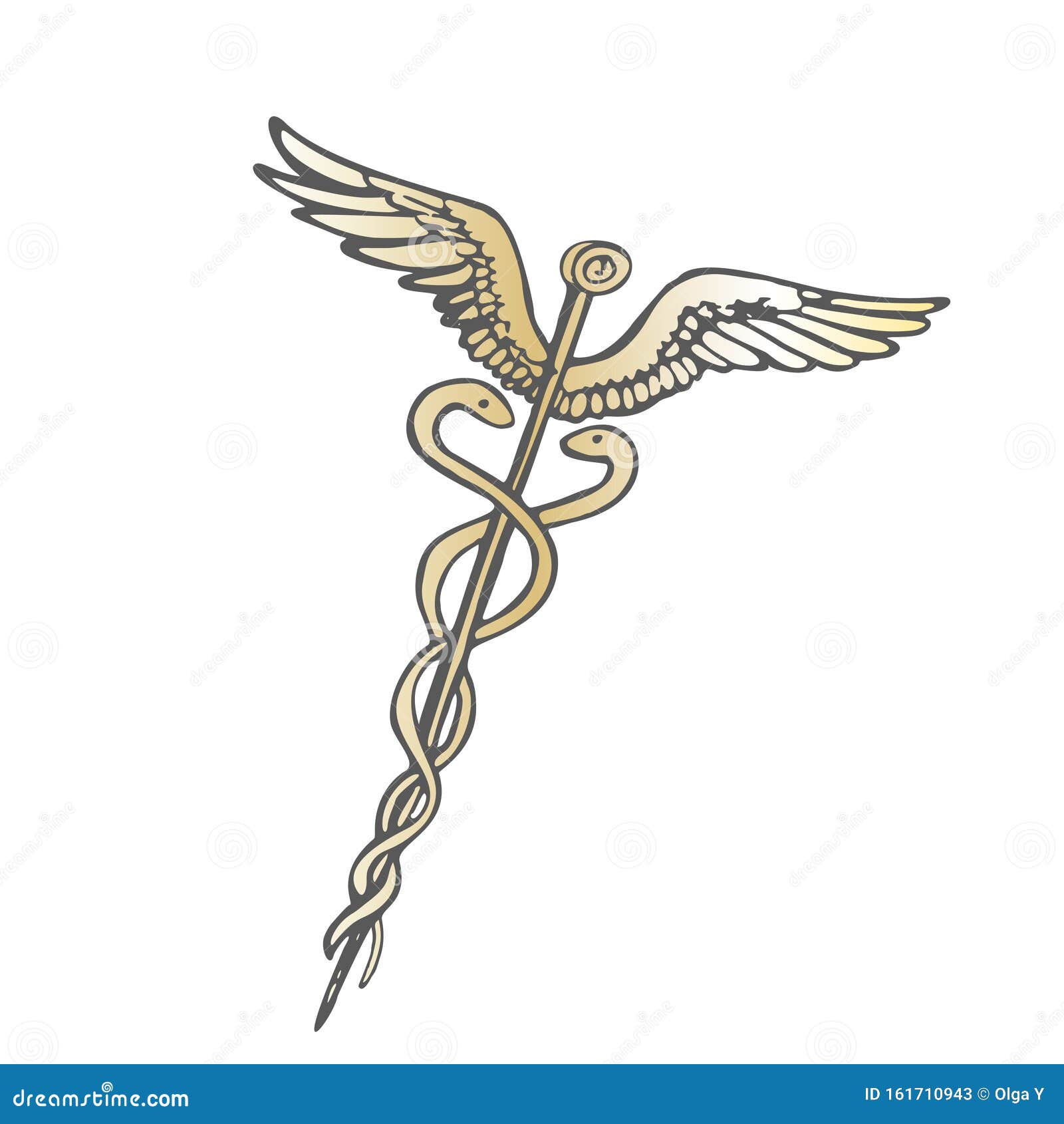 Imagem Vetorial Do Caduceus Dourado Ilustração do Vetor - Ilustração de ...