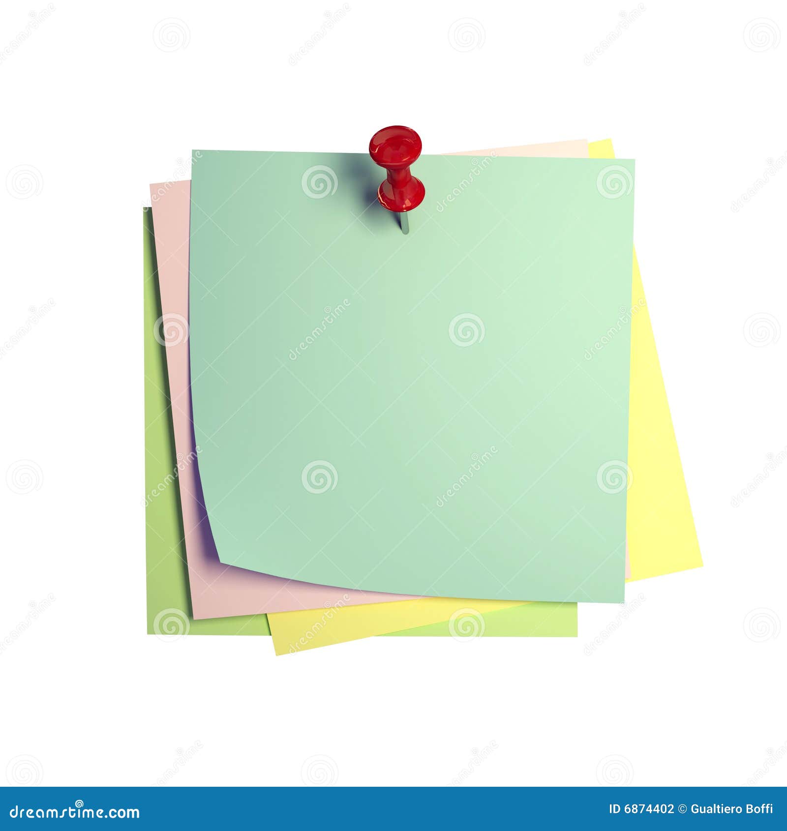 Imagen 3d del post-it stock de ilustración. Ilustración de rojo - 6874402