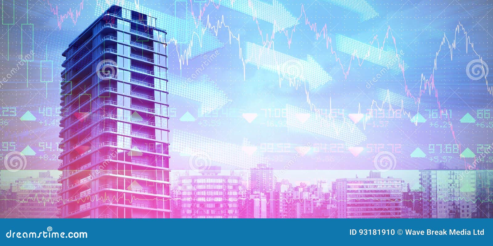 Imagen Compuesta De La Imagen 3d De Los Edificios De Oficinas Stock de ...