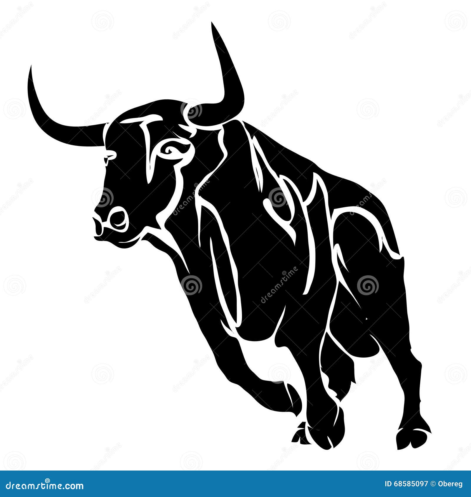 Imagen Corriente Del Vector Del Esquema Del Toro Ilustración del Vector ...