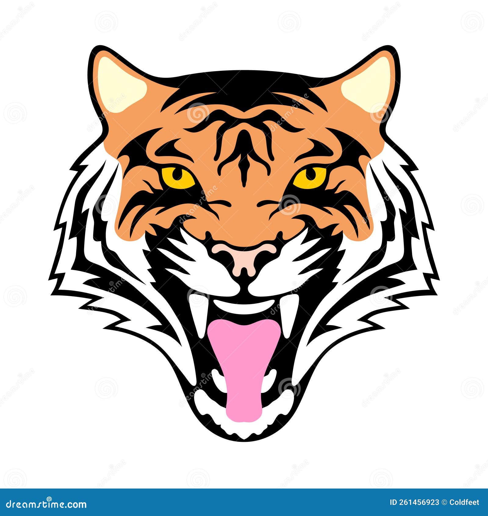 Imagen de cabeza de tigres ilustración del vector. Ilustración de pista ...