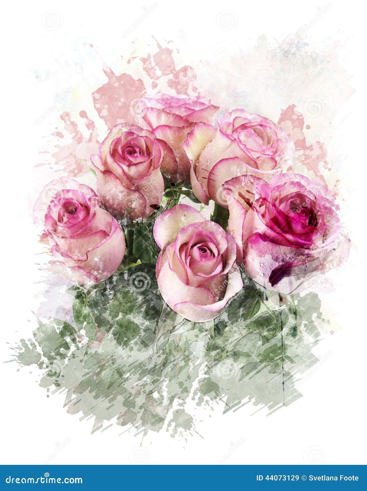 Imagen De La Acuarela De Rosas Stock de ilustración - Ilustración de ...