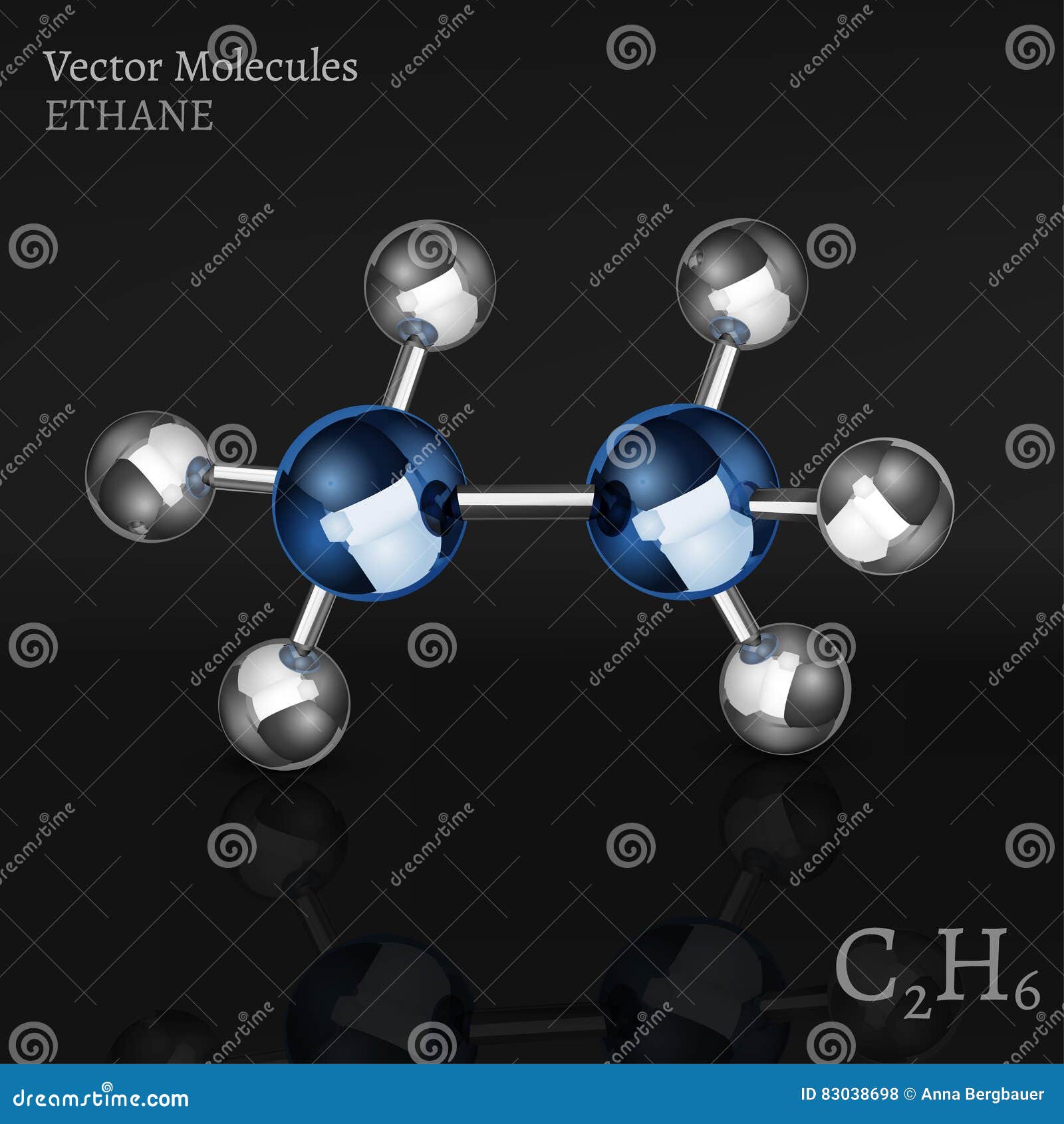 Imagen De La Molécula Del Etano Ilustración del Vector - Ilustración de ...