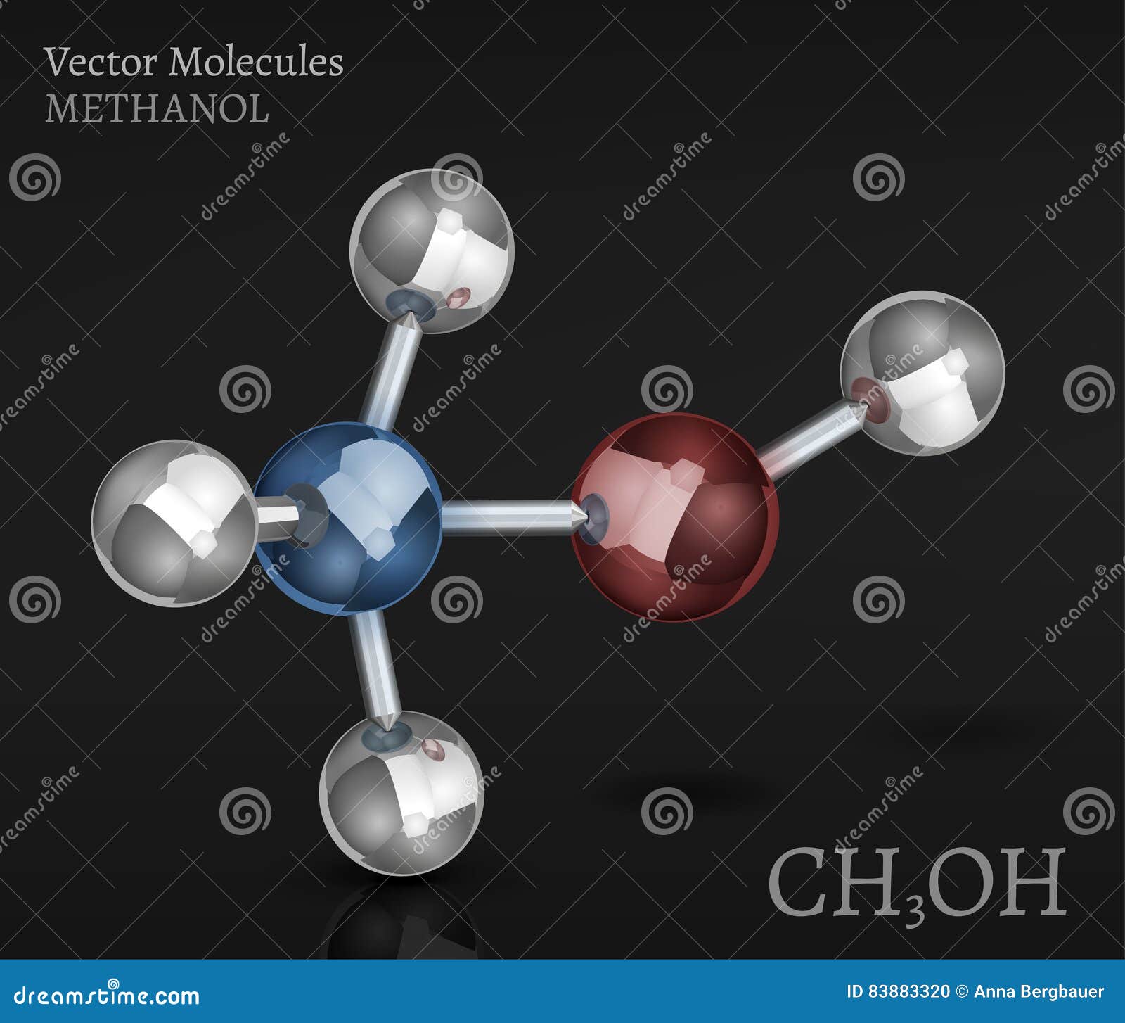Imagen De La Molécula Del Metanol Ilustración del Vector - Ilustración ...