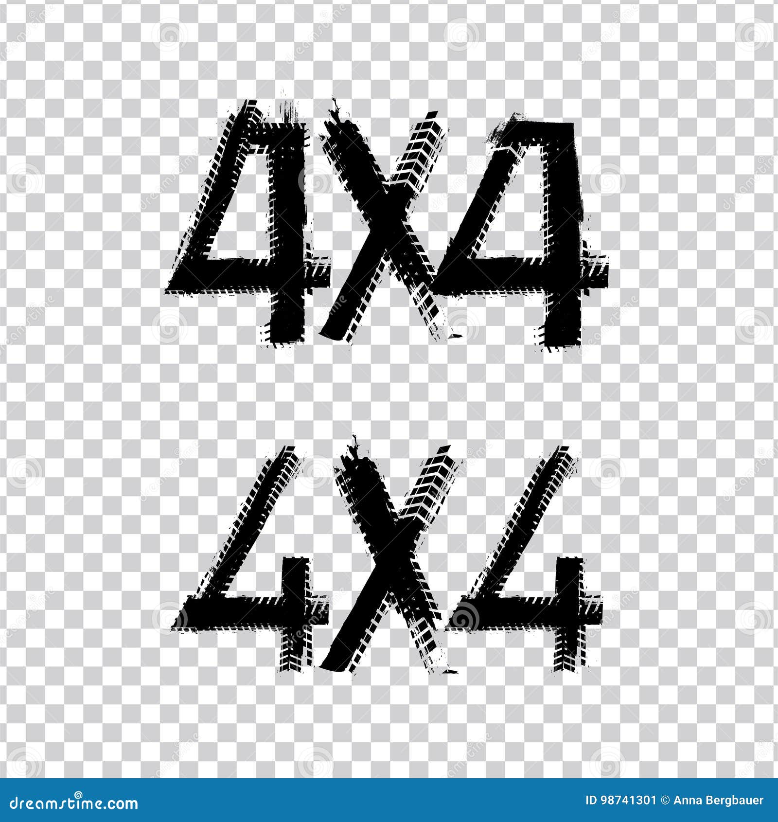 Imagen de las letras 4x4 ilustración del vector. Ilustración de raza ...