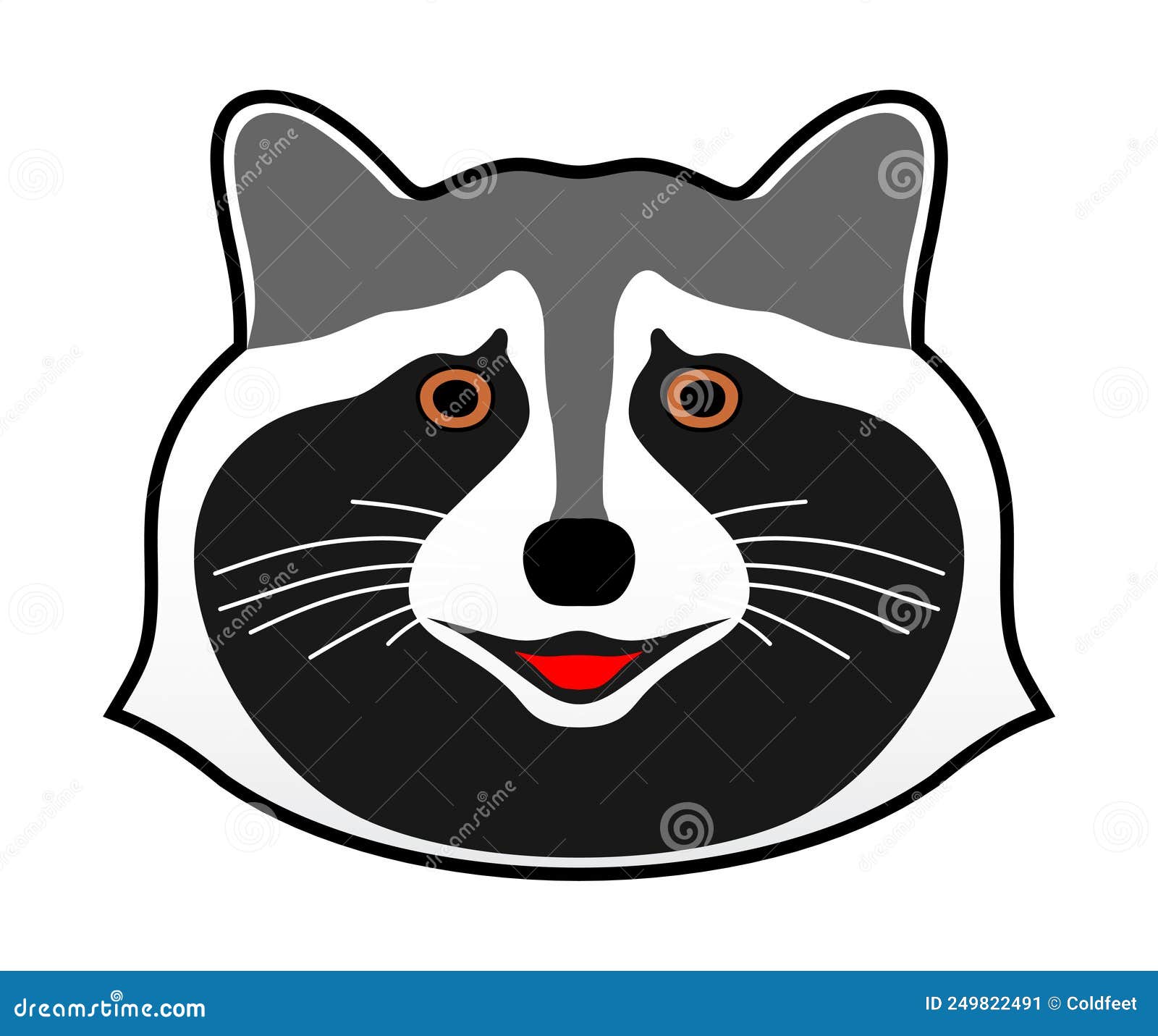 Imagen De Un Mapache Sobre Fondo Blanco Ilustración del Vector ...